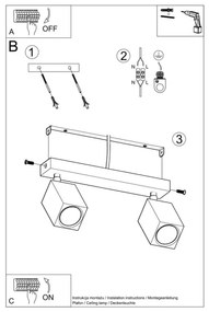 Sollux SL.1036 - Bodové svítidlo KEKE 2xGU10/40W/230V dub
