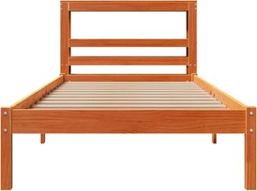 Rám postele s čelem voskově hnědý 100 x 200 cm masivní borovice 3305738