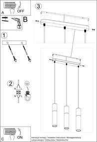Sollux Lighting Závěsné svítidlo BORGIO 3L bílé