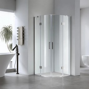 BPS-koupelny Čtvrtkruhový sprchový kout KZ92 90x90 chrom/transparent - bez vaničky