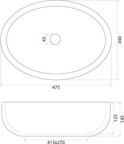 Rea Shila umyvadlo, 49 x 34 cm, bílá, REA-U6655