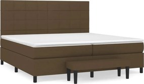 Box spring postel s matrací tmavě hnědá 200x200 cm textil 3136624