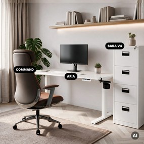 Elektrický stůl s nastavitelnou výškou ergonomický bílý,1400x700 mm: ARIA