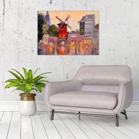 Skleněný obraz - Moulin rouge, Paříž, Francie (70x50 cm)
