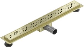 Mexen Flat, lineární podlahový žlab 50 cm, M12, zlatá matná, 1A21050-15