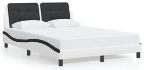 Rám postele s LED bez matrace Zadar bílý a černý 140x190 cm 3214109