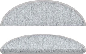 Schodové rohože 10 ks 56 x 17 x 3 cm světle šedé, půlkulaté 149741