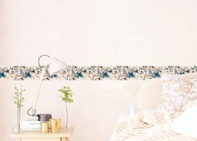 Samolepící bordura na zeď Květinova Abstrakce | 5 m x 13.8 cm | DWB8249