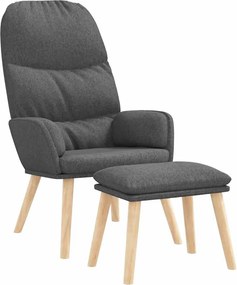 Relaxační křeslo se stoličkou světle šedé textil 3097342
