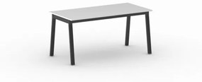 Kancelářský pracovní stůl PRIMO BASIC, černá podnož, 1600 x 800 mm, bílá