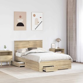 Rám postele s čelo Sonoma dub 120 x 200 cm Kompozitní dřevo 3408292
