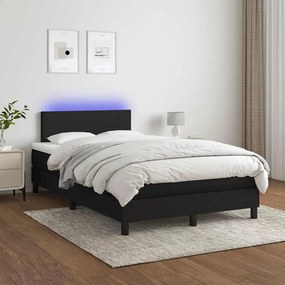 Box spring postel s matrací a LED černá 120x190 cm textil 3270027