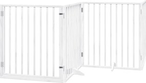 Zábrana pro psy s dvířky skládací 10 panelů bílá 800 cm topol 3155567
