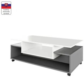Konferenční stolek na kolečkách DALEN bílá/grafit