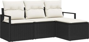 Set pohovek 4 ks Černá polyratan 3346327