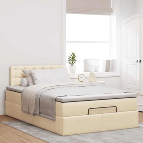 Osmanský rám postele s matrací krémově 120x200cm textil 3312469