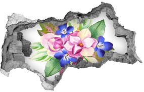 Wallmuralia Nálepka 3D díra na zeď Kytice květin 95x73 cm