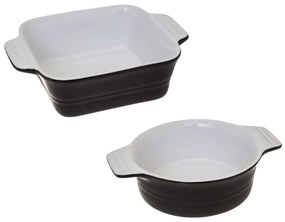 Keramická zapékací mísa Simple Black sada 2ks