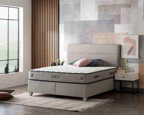 Čalouněná postel CREA NEW s matrací - světle šedá 150 × 200 cm