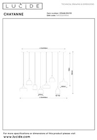 Lucide 05446/08/30 - Lustr na lanku CHAYANNE 8xE14/10W/230V