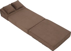 Skládací matrace/křeslo, 2v1, světle hnědá, PELOS
