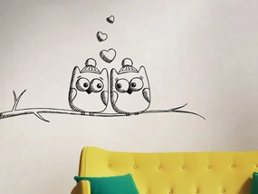 Samolepky na zeď - Zamilované sovy 2018 Barva: Bílá, Velikost: 100x50 cm, Pravá / Levá: Pravá (dekorace směřuje/dívá se doprava)