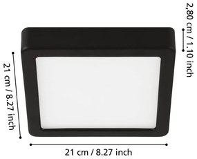 Černé LED stropní svítidlo 21x21 cm FUEVA 5 – EGLO