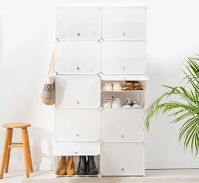 Přenosná modulární skříňka na boty - InnovaGoods - bílá