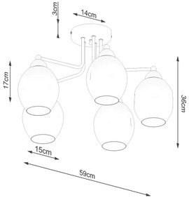 Sollux SL.1145 - Lustr na tyči FILLAN 5xE27/60W/230V černá