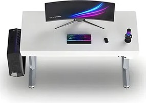 ULTRADESK QUEST šedá-bílá / Herní stůl / 140 × 70 cm / elektricky nast