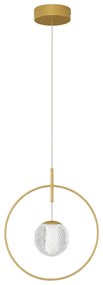 Zlaté závěsné LED světlo Nova Luce Atos 30 cm
