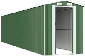 Zahradní kůlna zelená 192x938x223 cm pozinkovaná ocel 3147436