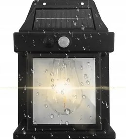 Solární zahradní nástěnná lampa Solar Interaction YX-777 - černá