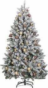 Umělý sklápěcí vánoční stromek s 300 LED a koulemi 240 cm 3210140