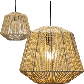 Závěsná Stropní Lampa E27 Boho Lustr 100 CM Do Obývacího Pokoje Ložnice Béžová