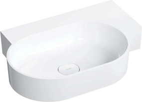 OMNIRES Ovo M+ - Umyvadlo 65x45 cm, bez přepadu, bez otvoru pro baterii, pravé, bílá OVO645UWPBP