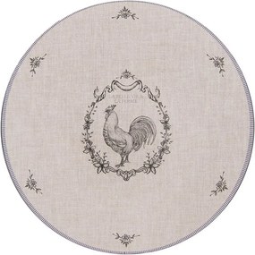 Béžový servírovací talíř s kohoutem Devine French Roster - Ø 33*1 cm