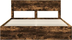 Rám postele Kouřový dub 180 x 200 cm Masivní borové dřevo 3409731
