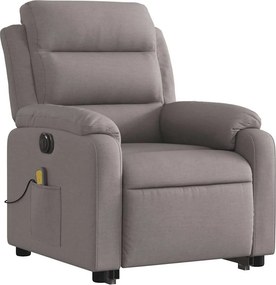 Elektrické zvedací masážní polohovací křeslo taupe textil 3205024