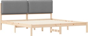 Rám postele s čalouněným čelem Světle šedá 200 x 200 cm 3405557
