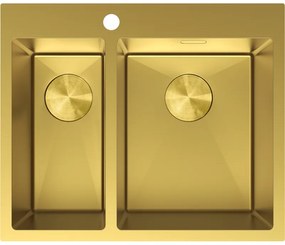 Mexen Flexo ocelový dřez 1,5-komorový 610 x 510 mm, zlatý - 6446611500-55