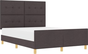 Rám postele s čelo Tmavě hnědá 140 x 190 cm textil 3344728