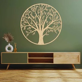 Dřevěný Strom života v kruhu | Elegantní dekorace na zeď | SENTOP PR0217