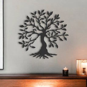Strom života 11 - kovový obraz na zeď Velikost: 100cm, Barva: Black