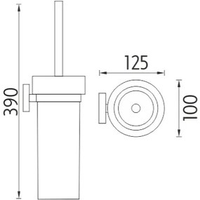 Nimco Toaletní WC kartáč, keramický UNIX ČERNÁ - UNC 13094K-90
