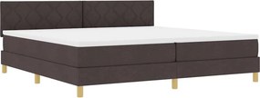 Postel s boxspringem s čelo Tmavě hnědá 200 x 200 cm textil 3339024