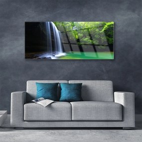 Plexisklo-obraz Vodopád Příroda Les Jezero 125x50 cm