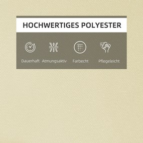 Polštář na lehátko Outsunny s odnímatelným polyesterovým a bavlněným vláknem, krémově bílá 198 x 53 x 5 cm