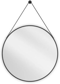Mexen String kulaté koupelnové zrcadlo 70 cm, černý rám - 9854-070-070-000-70