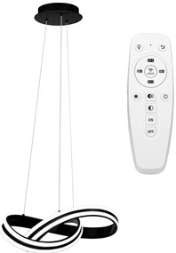 Toolight - LED závěsné svítidlo APP817-CP + dálkové ovládání, černá, OSW-04027